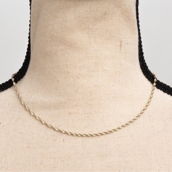 Vintage | Jewelry | Italian Made Choker Twist Chain 2 Tone Sterling ...